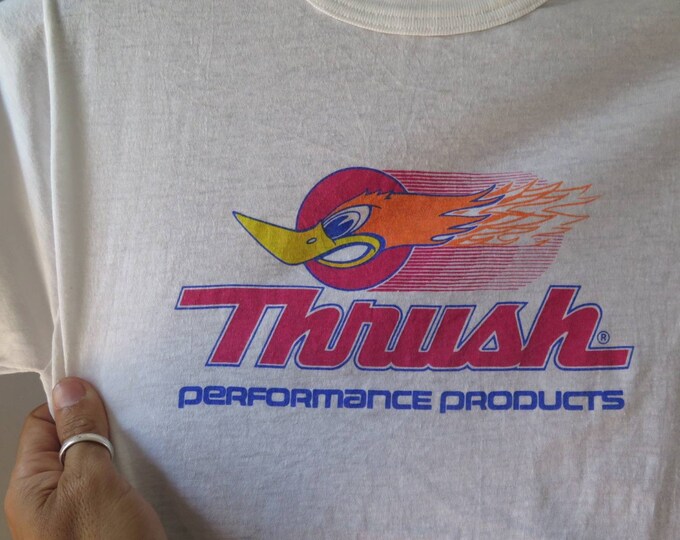 Vintage Thrush Racing T Shirt 80s Thrush Mufflers Hot Rod 80s Tee Clay ...