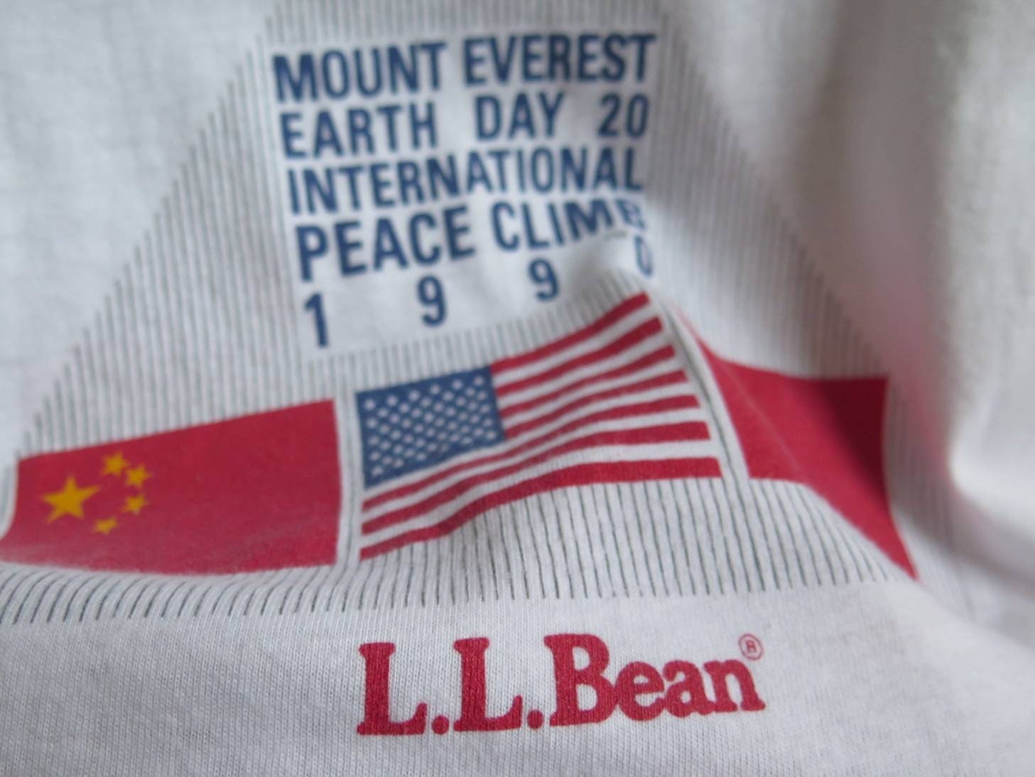 Vintage Mount Everest Earth Day 20 International Peace Climb T Shirt LL Bean Tee 90s Climb Mount ...