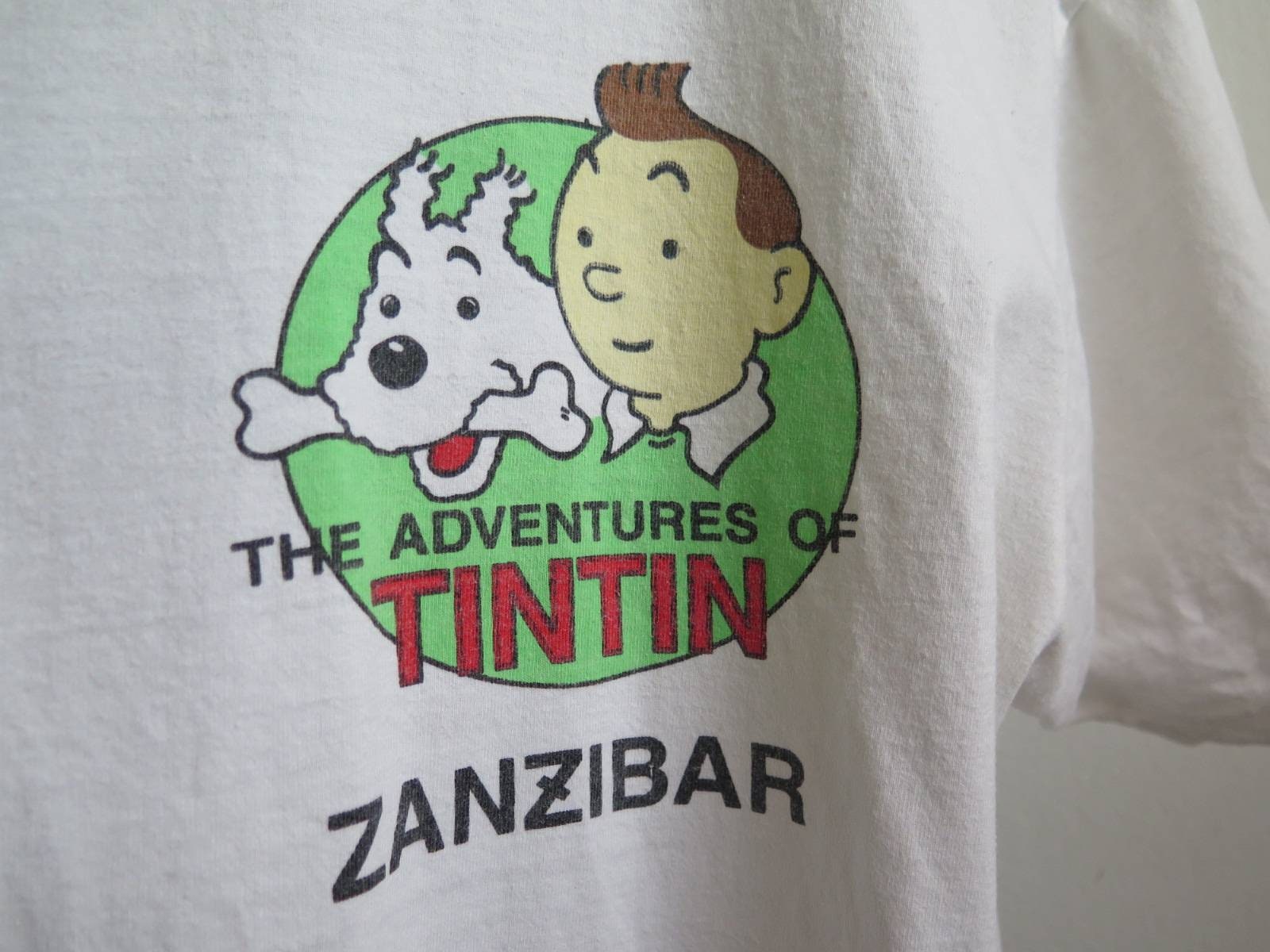 Vintage Tintin T Shirt the Adventures of Tintin in Zanzibar Comic ...