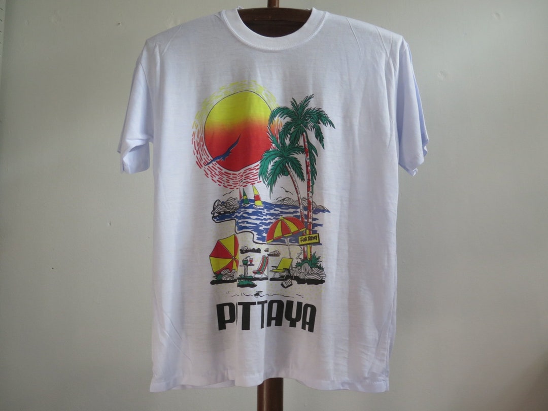 Vintage Pattaya Beach T-shirt: 80s-90s Thailand Tourist Tee - Etsy