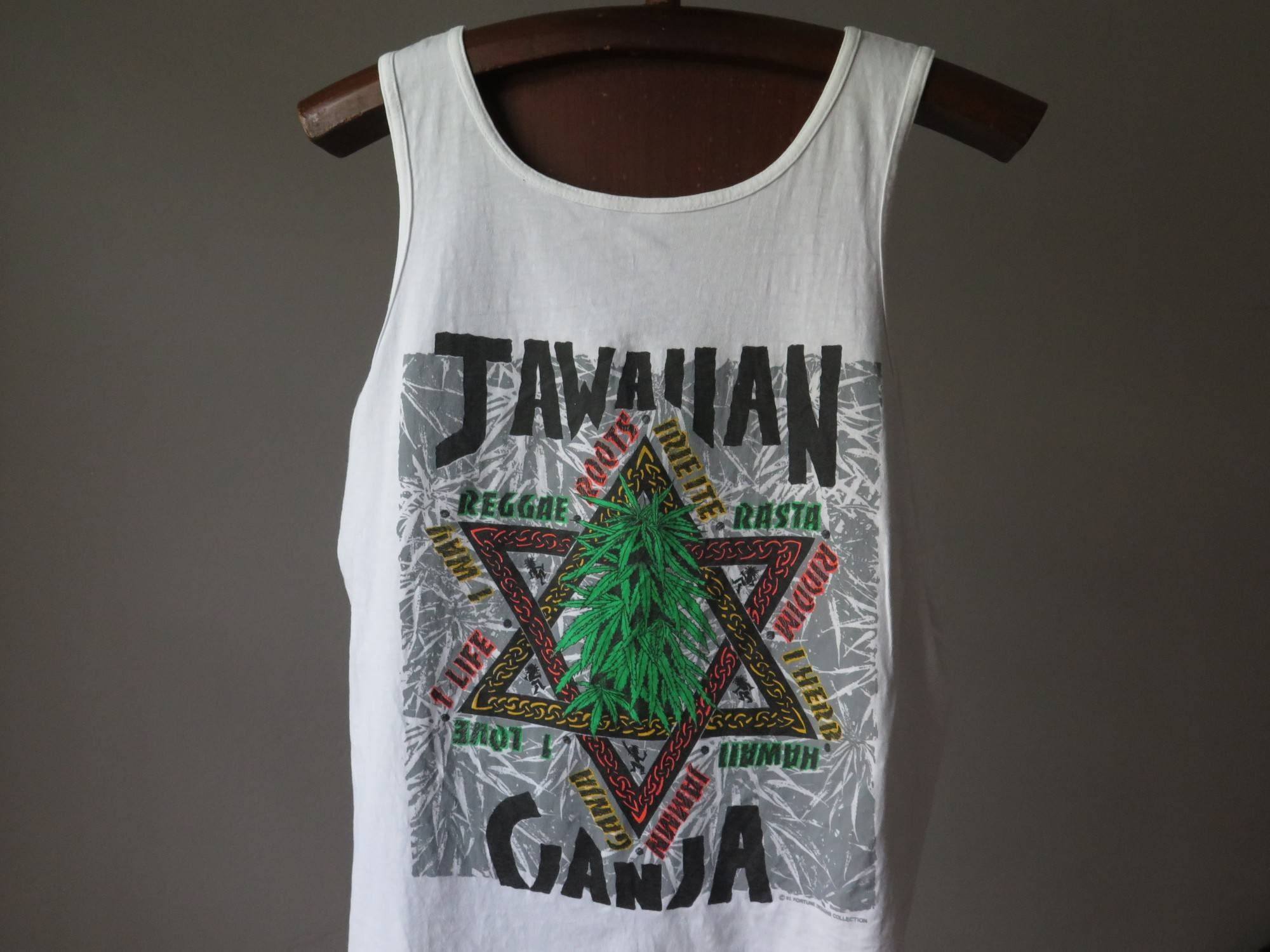 Vintage Jawaiian Strength Tank Top One Love Ganja Reggae Rasta Roots ...