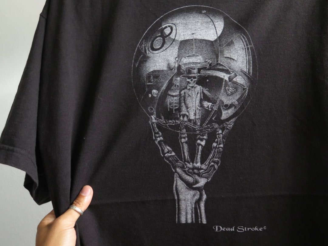 Vintage Dead Stroke Pool T Shirt 90s MC Escher Parody Pool Hall Sketch Parody 2XL Pocket T Shirt ...