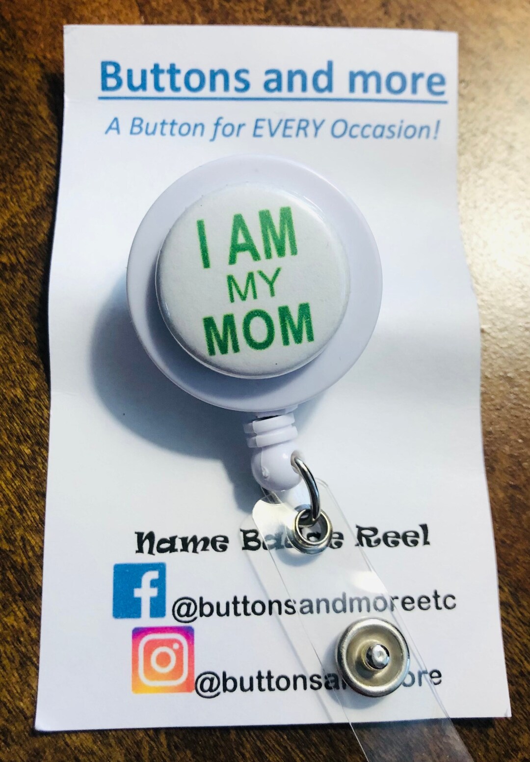 I Am My Mom Name Badge Reel, Name Badge Reel, Name Badge, Name Tag ...