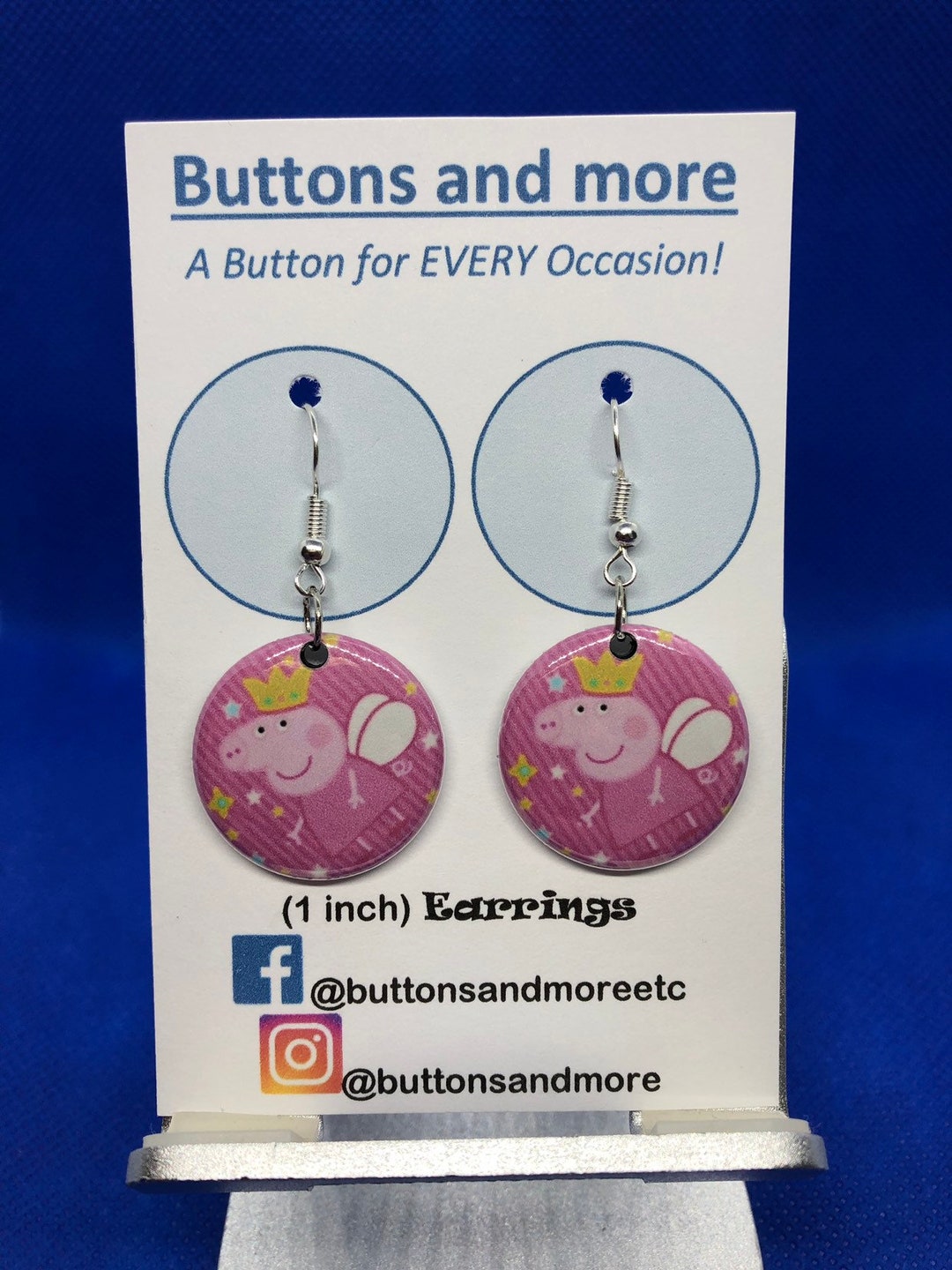 Peppa Pig Earrings, Earrings, Peppa Pig, Peppa Pig Princess - Etsy