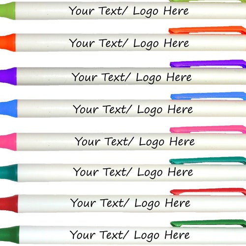 300 Personalized Pens Imprinted Logo/text Slim Retractable - Etsy