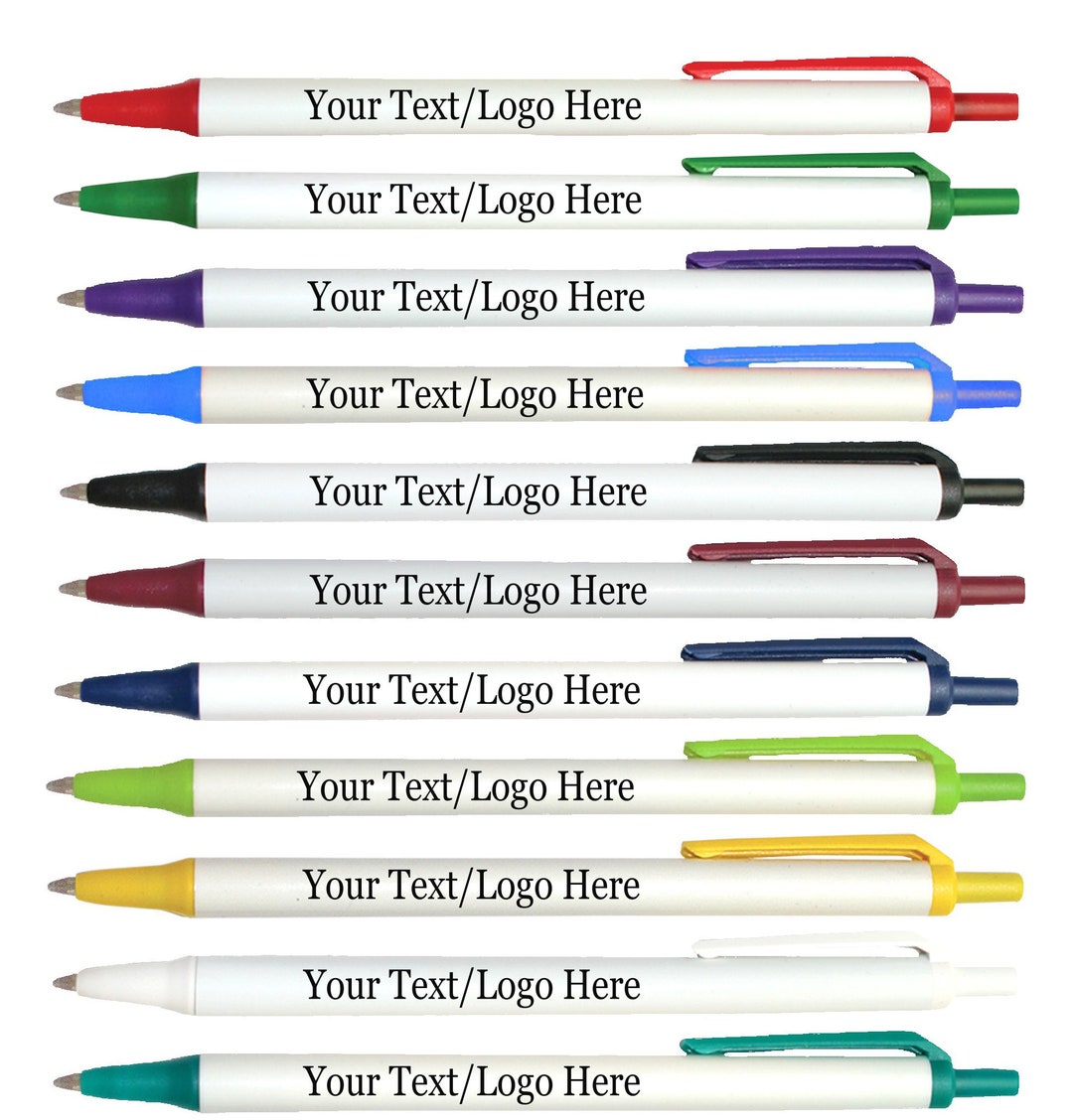 300 Personalized Pens, Imprinted Logo/text, Slim Retractable Ballpoint ...