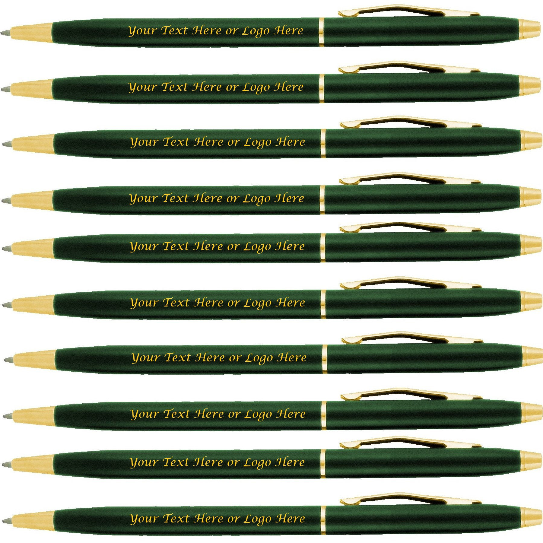 100 Personalized Pens With Custom Text or Brand Logo, Metal Slim ...