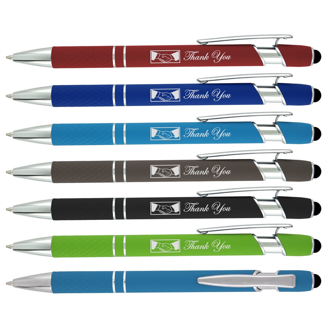 6 Pens for Employee Appreciation Gift "thank You" Rubberized Soft Touch ...
