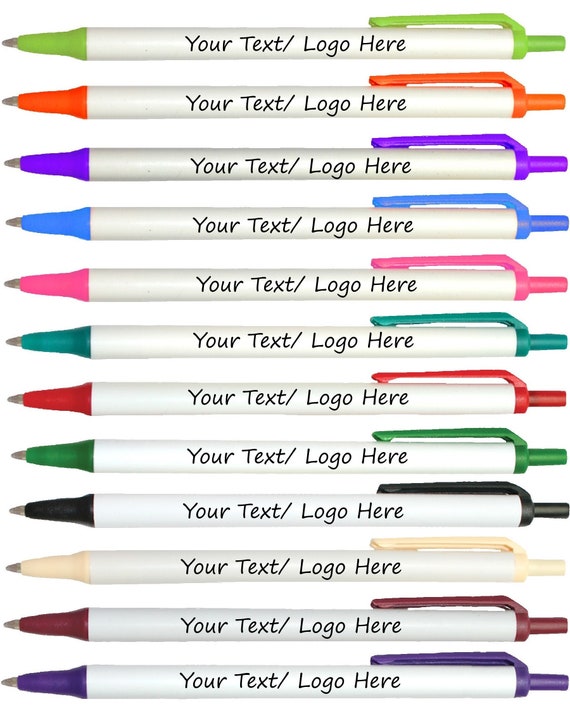 300 Personalized Pens Imprinted Logo/text Slim Retractable - Etsy