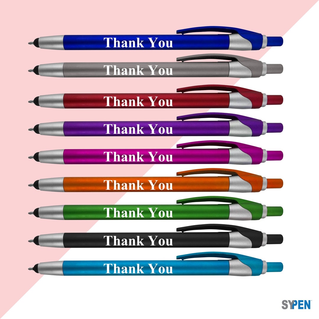 25 Pack Bulk "thank You" Greeting Gift Ballpoint Pens + Stylus for ...