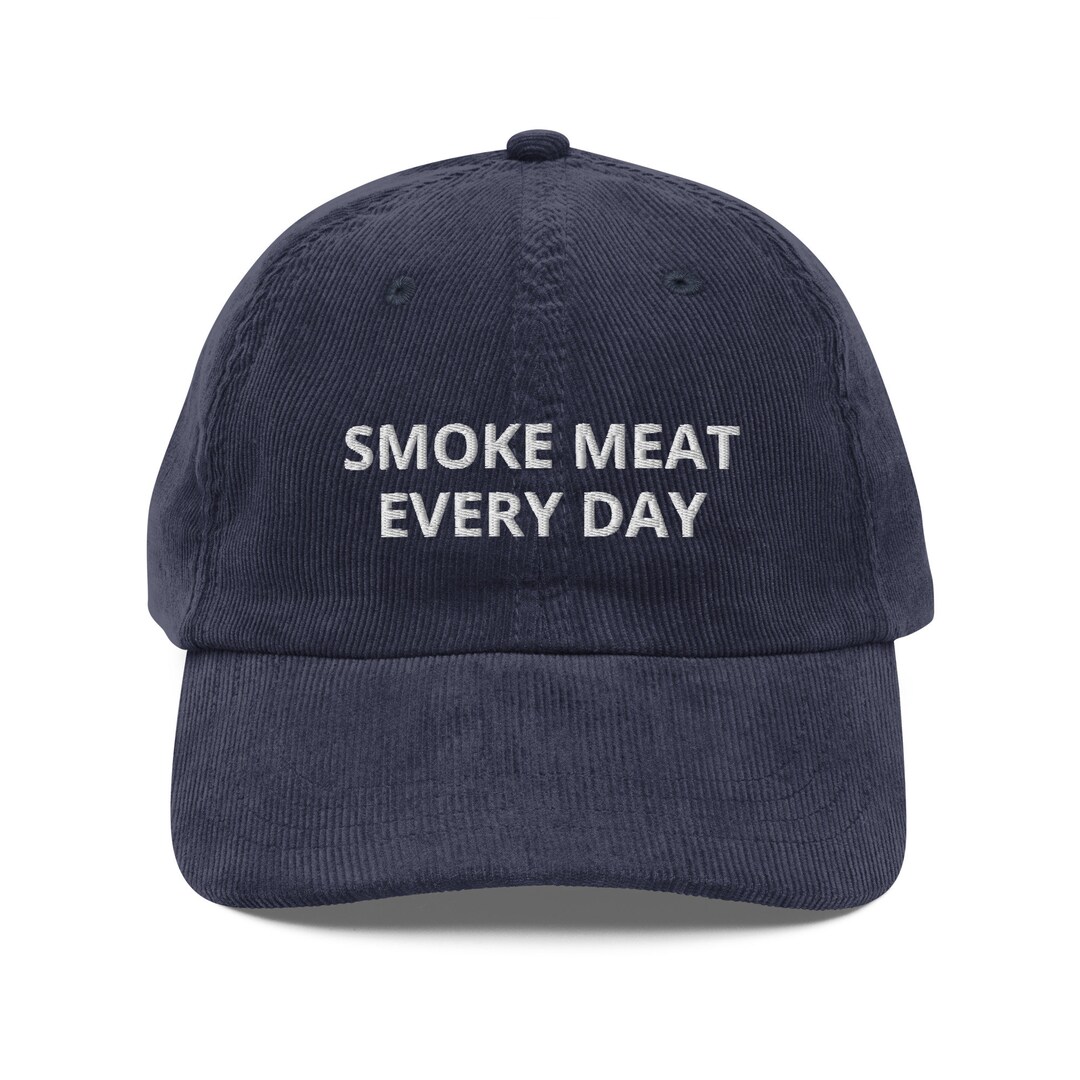 Smoke Meat Every Day Hat | Embroidered Cap Dad Jokes Grilling BBQ ...