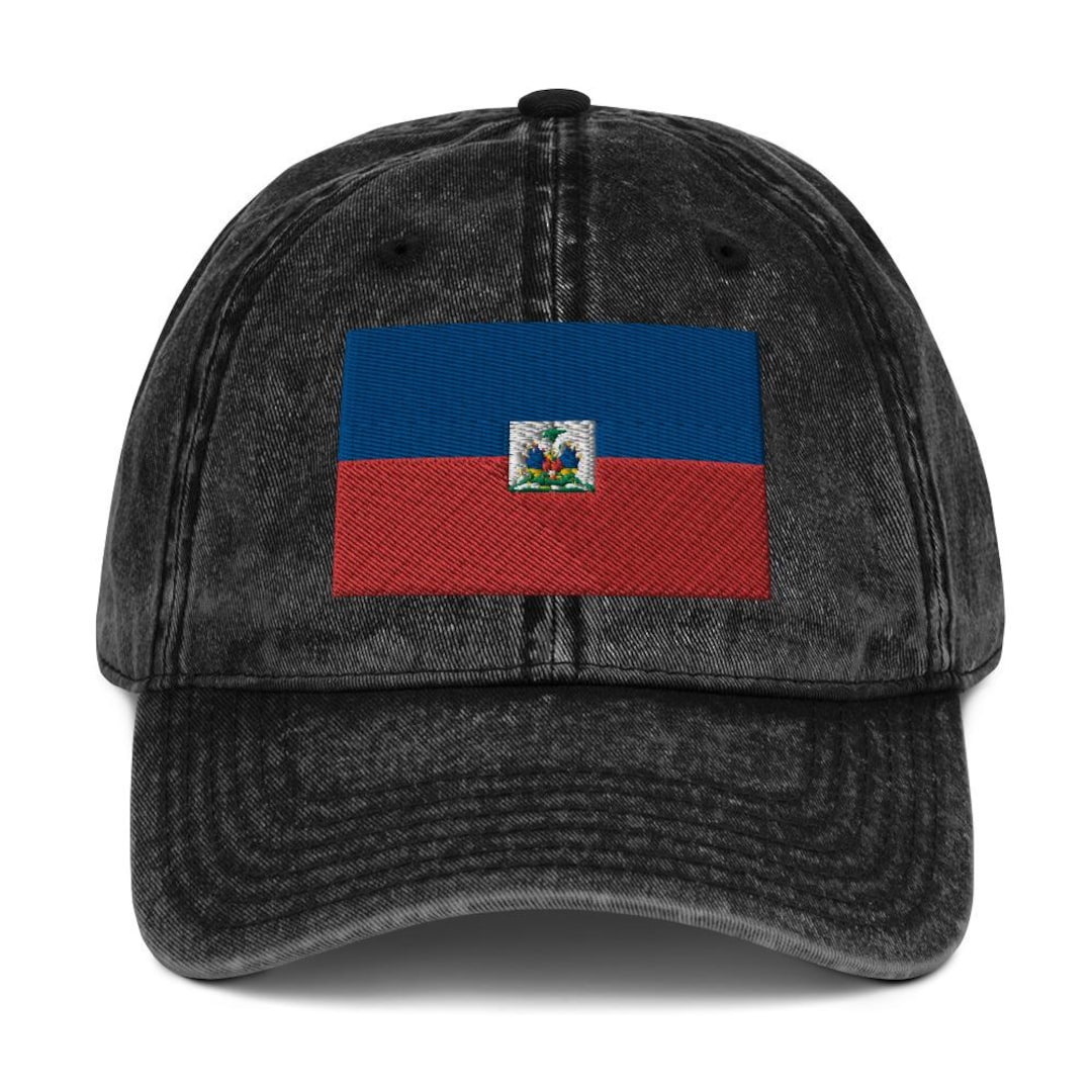 Haitian Vintage Hat, Haiti Country Gift, Embroidered Haitian Flag ...