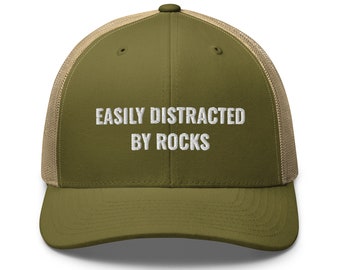 Easily Distracted by Rocks Hat, Geology, Geology Hat, Geology Gifts ...