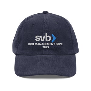 SVB Silicon Valley Bank Corduroy Hat, Risk Management Hat Embroidered ...
