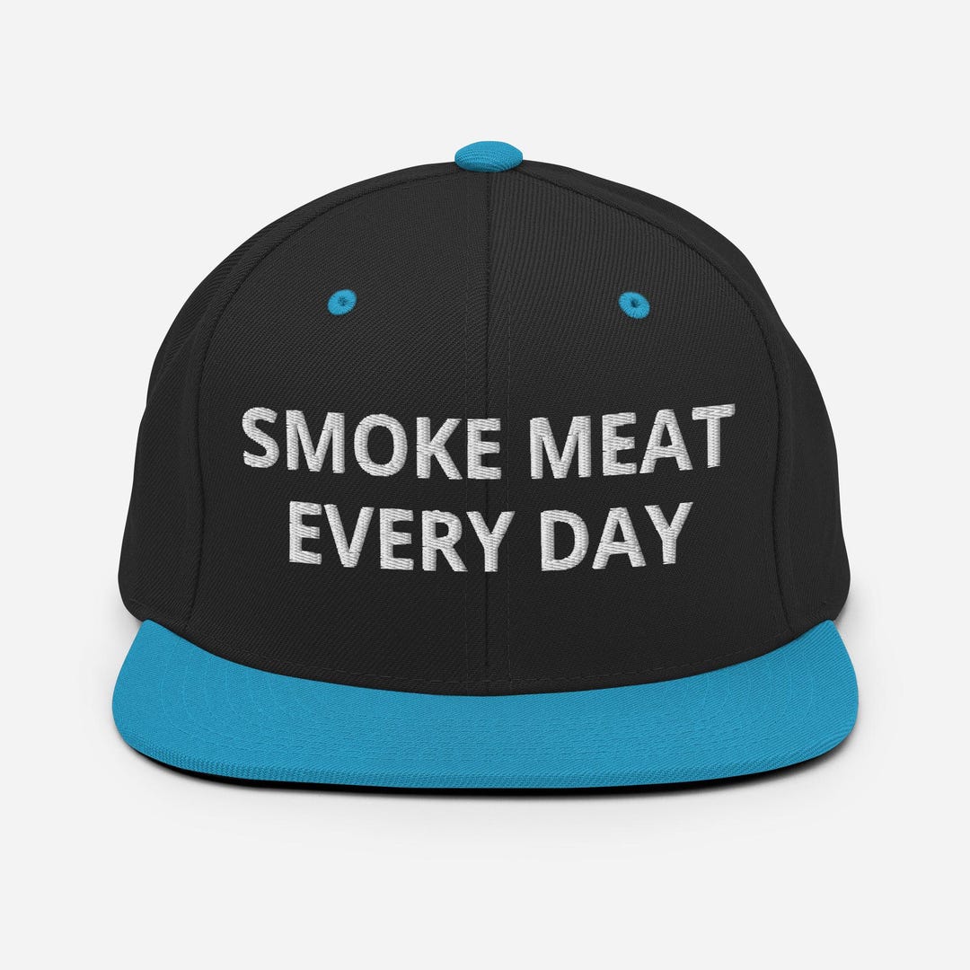 Smoke Meat Every Day Hat | Embroidered Cap Dad Jokes Grilling BBQ ...