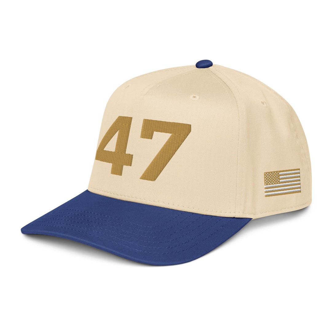47 Hat Charlie Kirk Gold Embroidery Cap, USA Flag on the Left Hat 47 ...