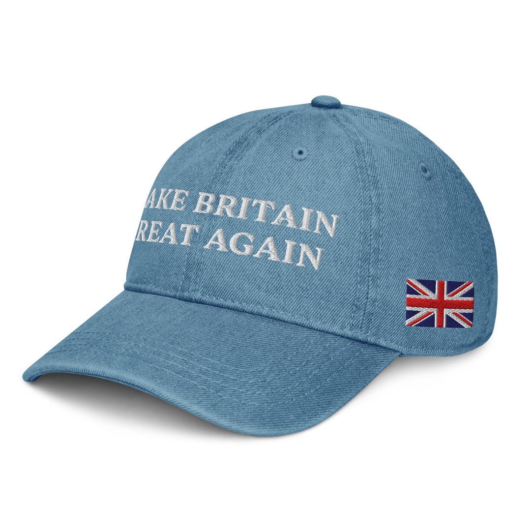 Embroidered Denim Cap: Union Jack Flag, MBGA Hat - Etsy