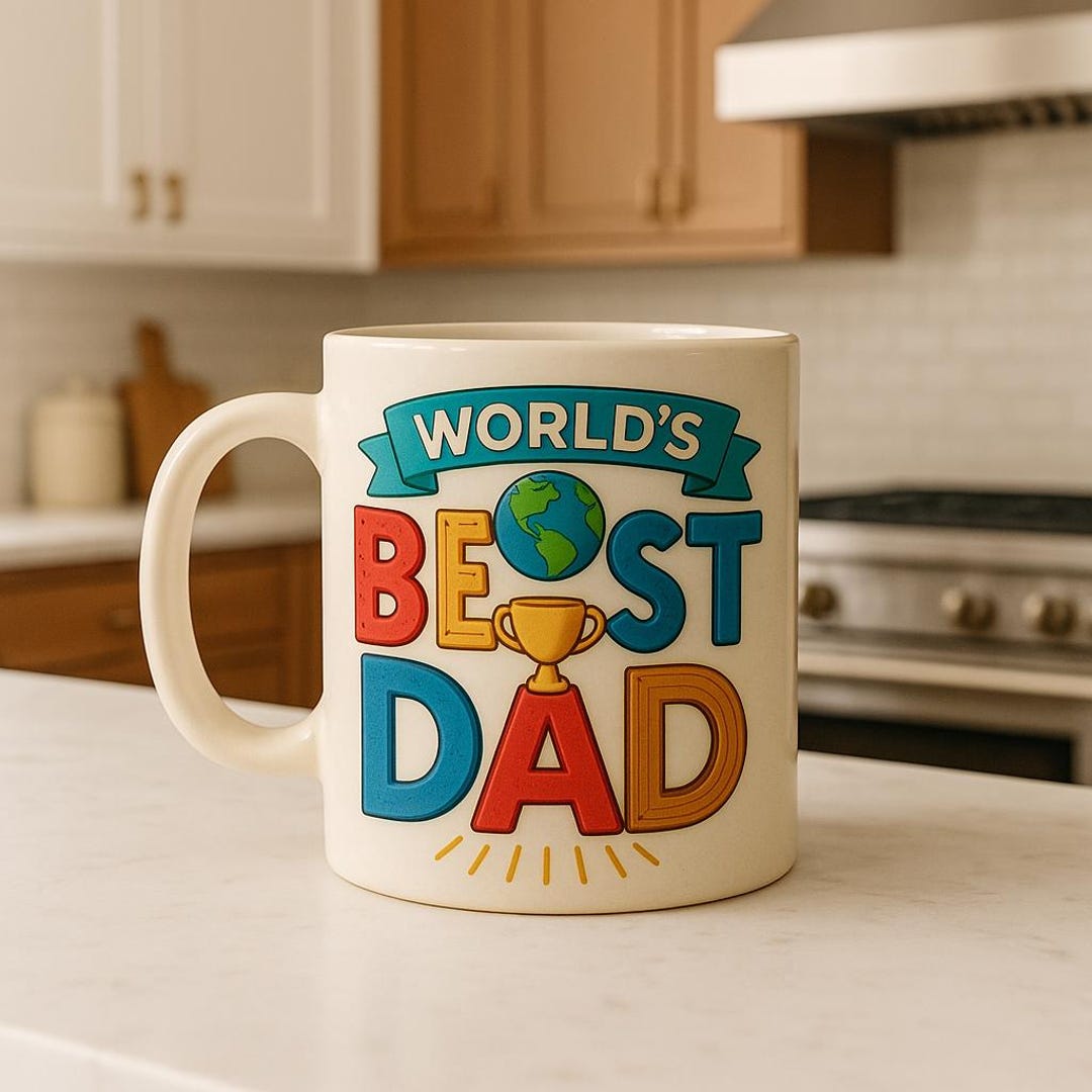 World's Best Dad Mug, Father Day Gift Mug, White Ceramic Glossy Mug ...
