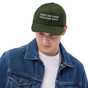 These Are Some High-end Gays Merch Embroidered Corduroy Hat Cap - Etsy