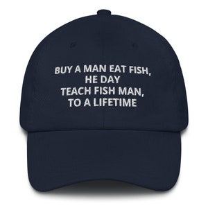 Buy a Man Eat Fish Dad Hat - Etsy