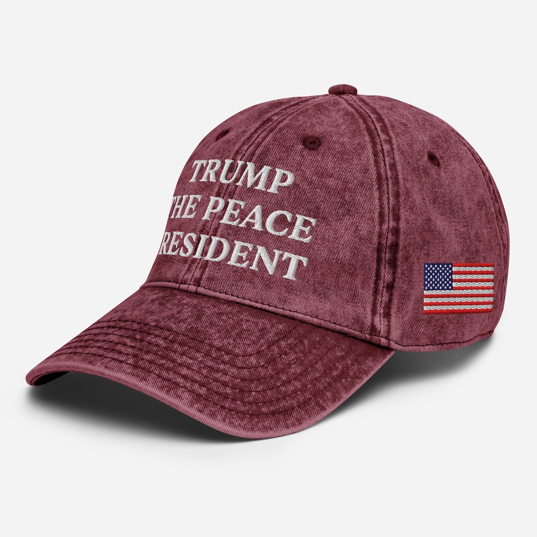 Trump the Peace President Hat, MAGA Trump Peace Support Hat, USA Flag ...