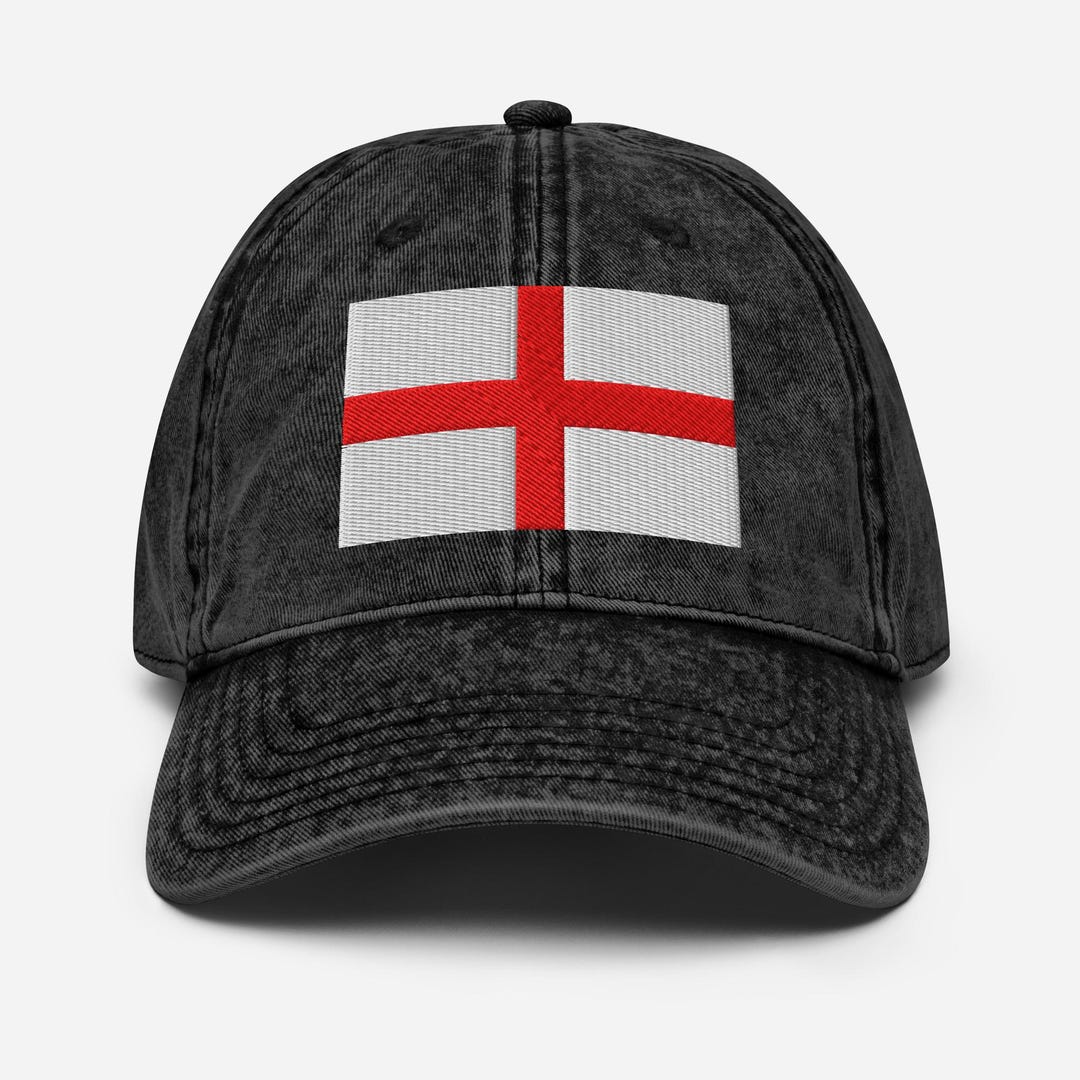 Embroidered England Flag Cap: Vintage Cotton Twill Saint George Cross ...