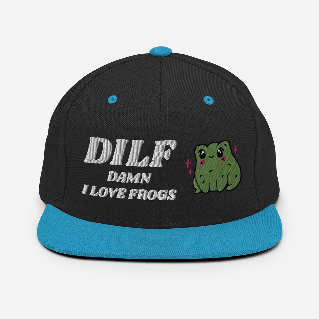 Damn I Love Frogs DILF Snapback Hat, Frog Lover Gift, Boyfriend Gift ...