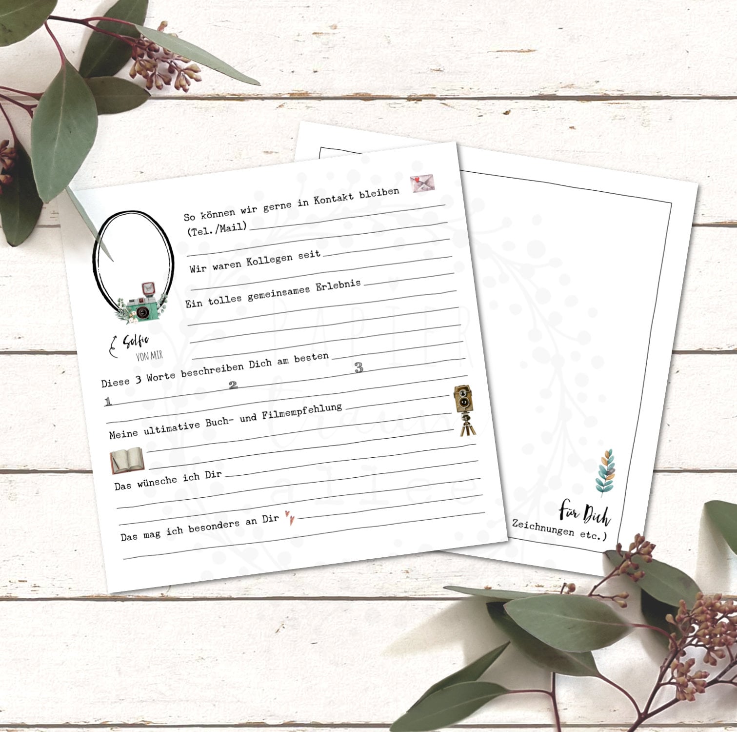 Printable Vorlage zum sofortigen download ausdrucken Kollegin Kollege ...