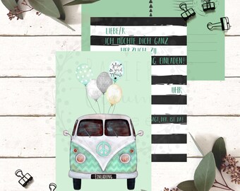 Vw Bus Party Invitation - Etsy