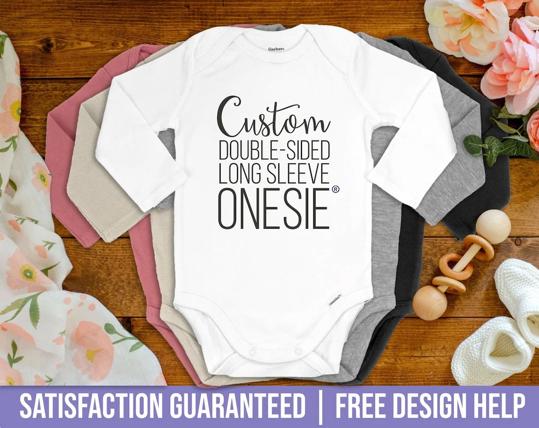 Custom and Personalized Double-sided Long Sleeve Baby Onesie® - Etsy