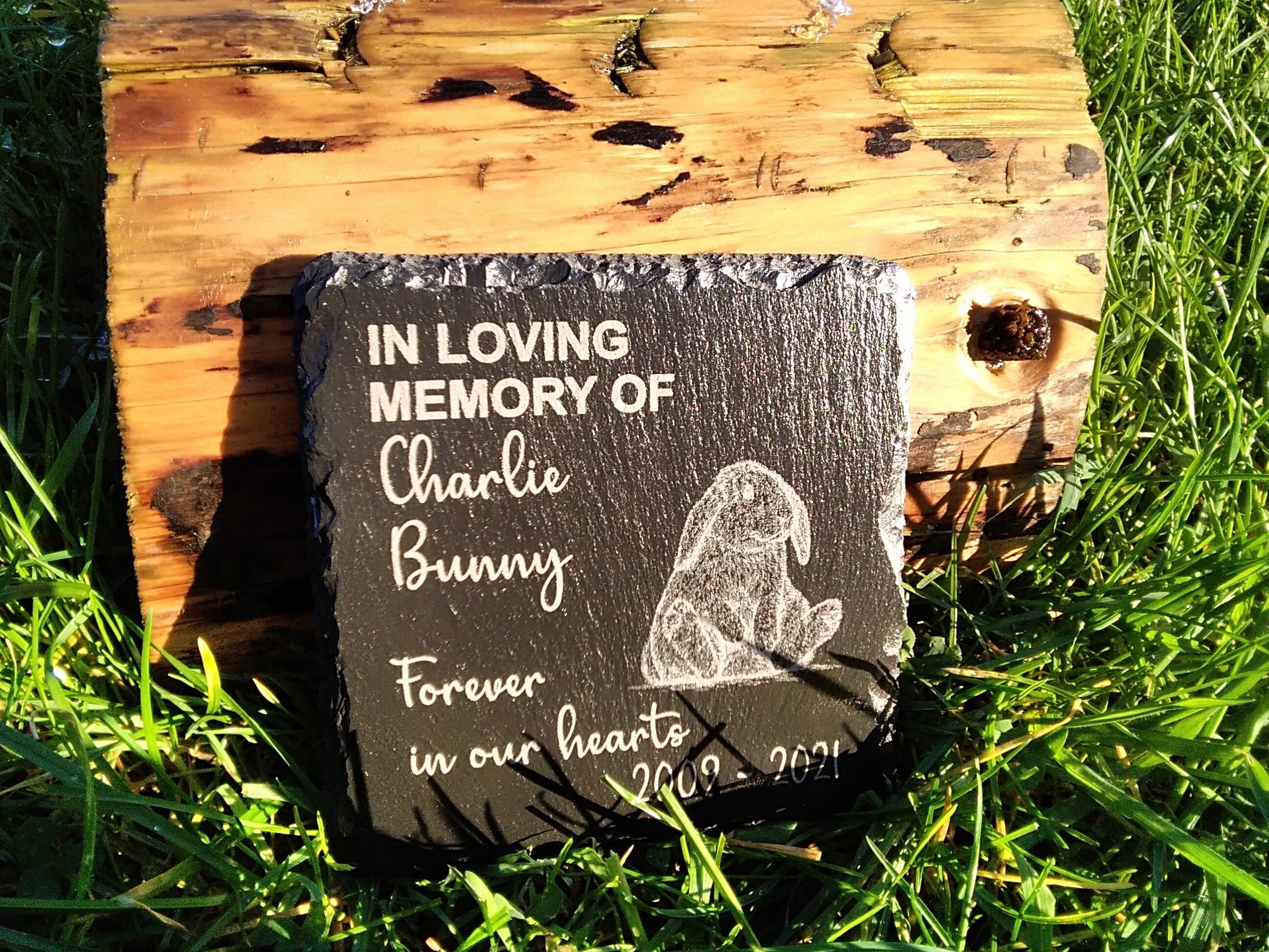 Personalised Engraved Slate Rabbit Pet Memorial Grave Marker | Etsy Canada