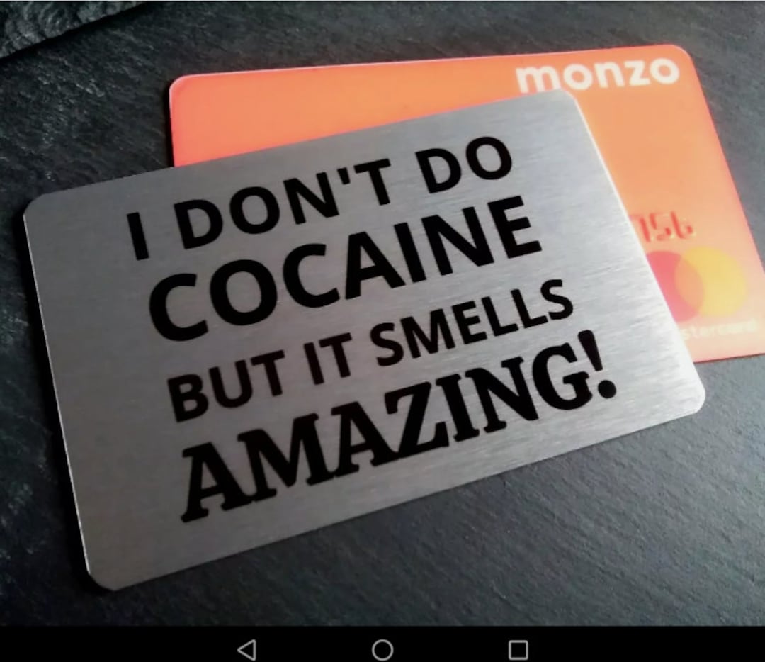 Novelty Cocaine Wallet Card I Don't Do Cocaine Funny Gifts for Him Dad ...