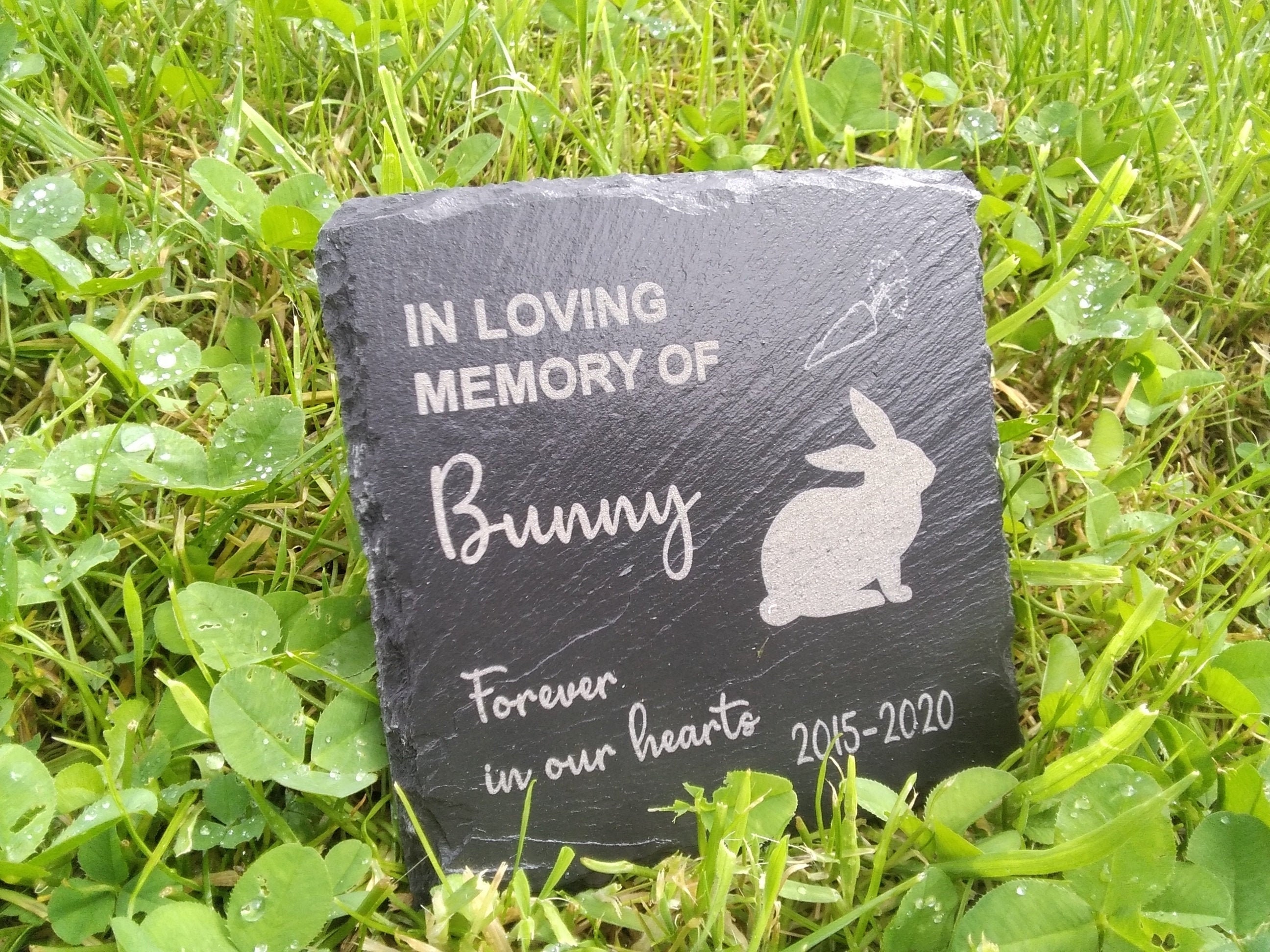 Personalised Engraved Slate Rabbit Pet Memorial Grave Marker - Etsy UK