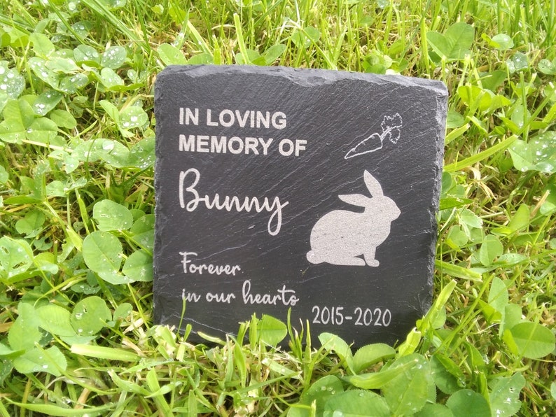 Personalised Engraved Slate Rabbit Pet Memorial Grave Marker - Etsy