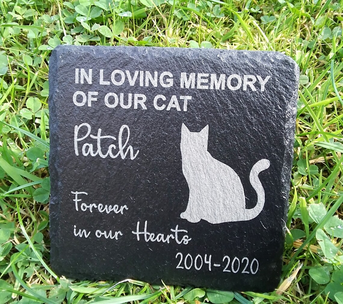 Cat Personalised Engraved Slate Pet Memorial Grave Marker - Etsy
