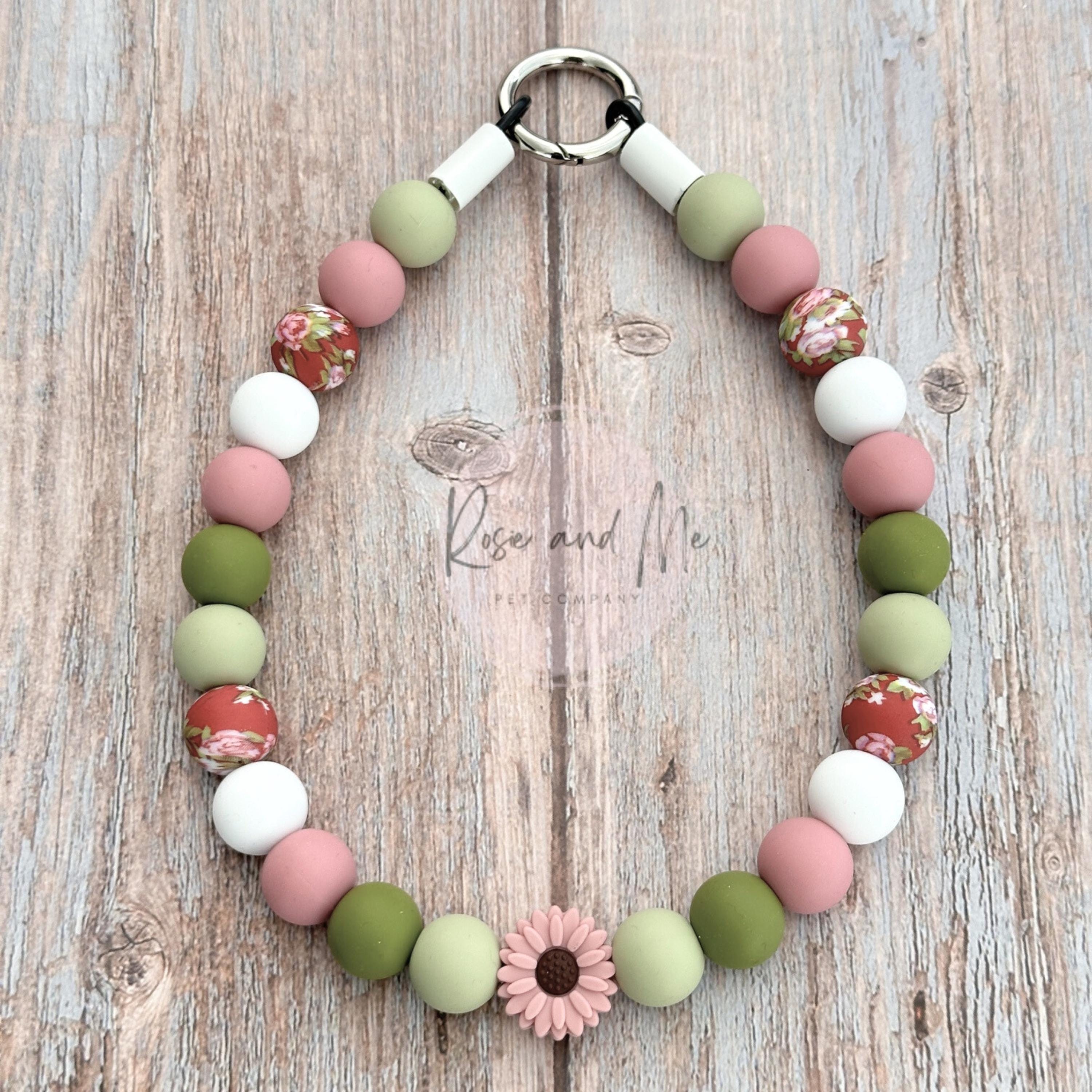 Personalized Mauve Boho Beaded Dog Necklace, Puppy Gift, Custom Beaded ...