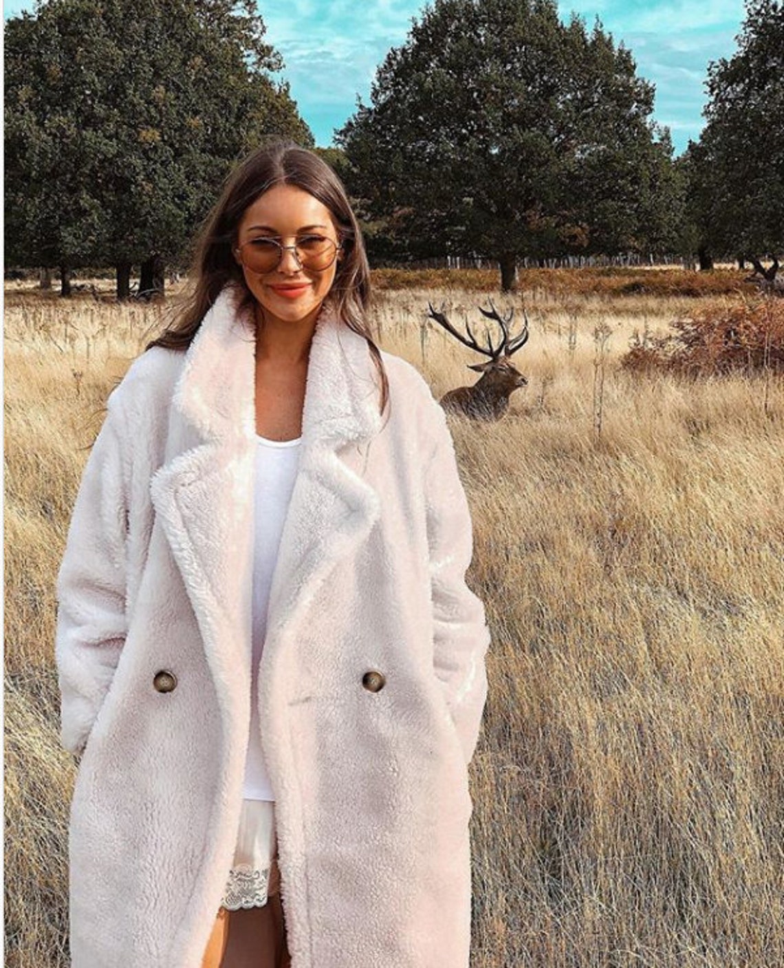 Long Teddy Bear Coat 100% Wool - Cream - Etsy UK