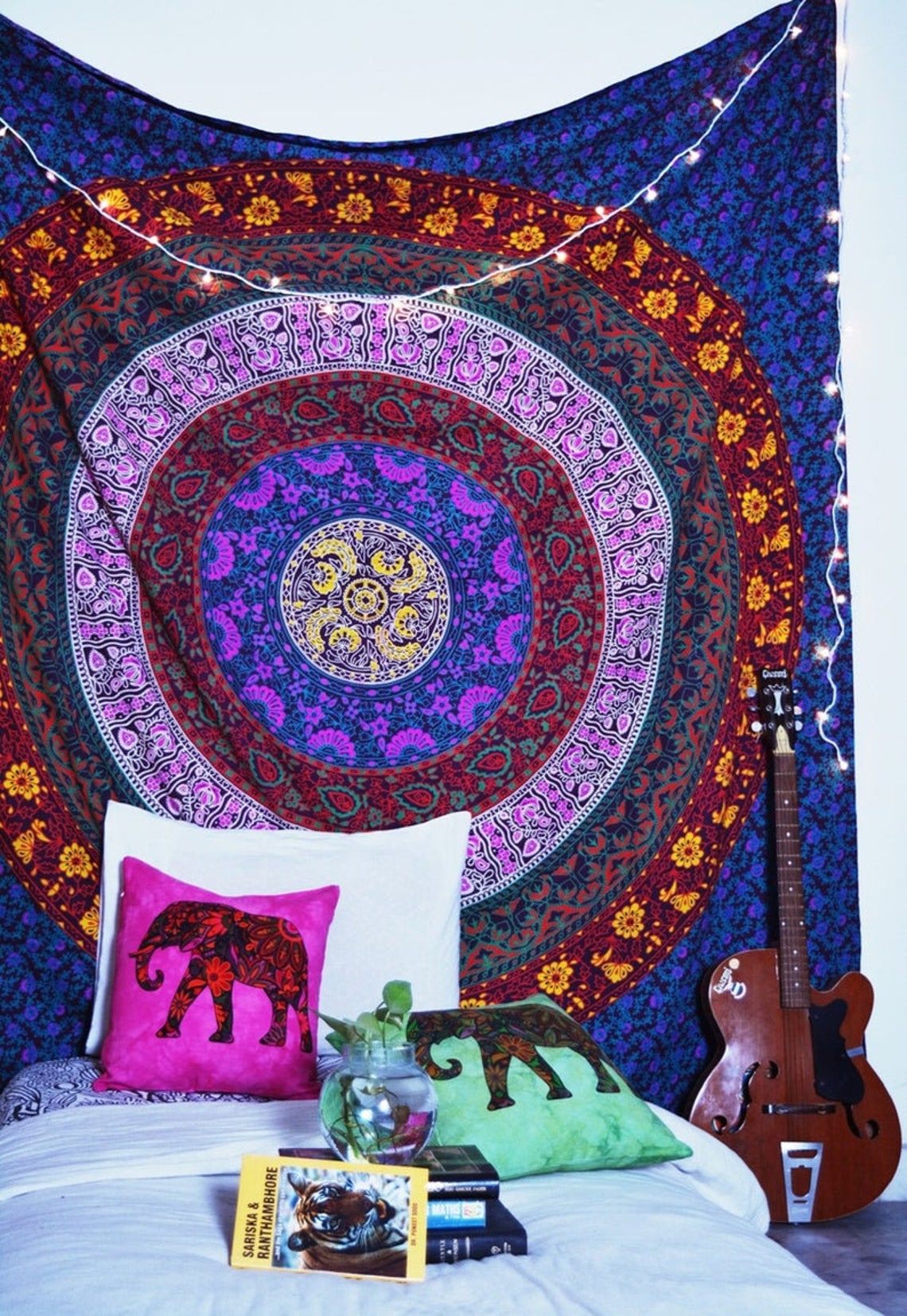 Tapestry Blue Star Tie Dye Tapestry Wall Hanging Mandala | Etsy