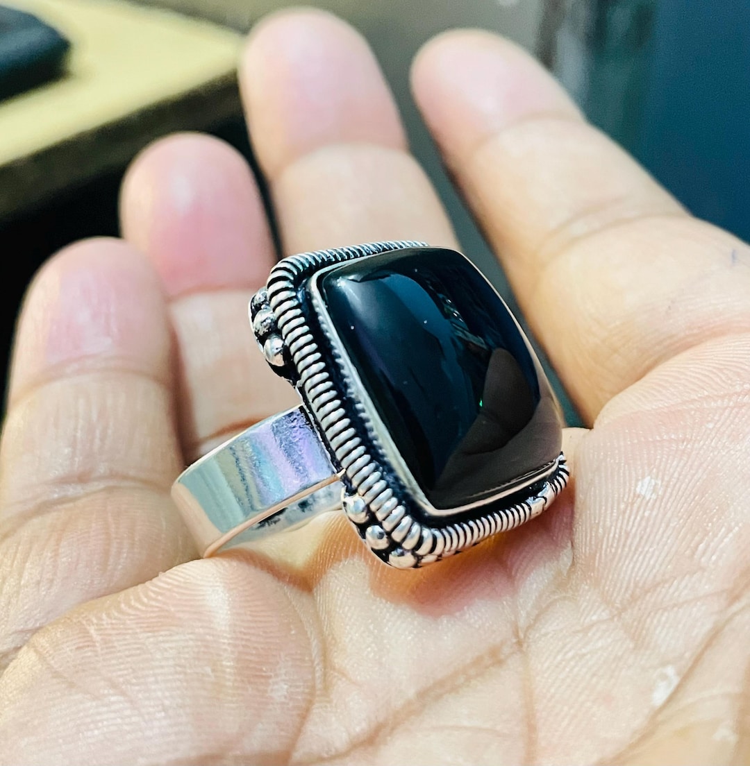 Lucifer Morningstar Rings 925 Sterling Silver Rectangle Shape Natural ...