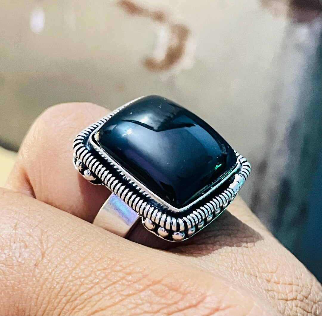 Lucifer Morningstar Rings 925 Sterling Silver Rectangle Shape Natural ...