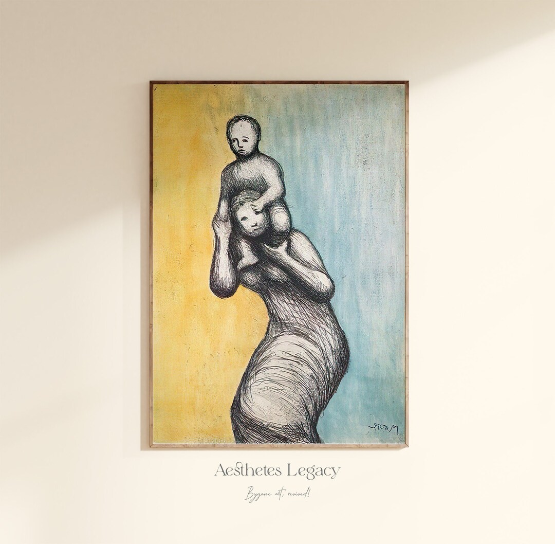 Ukrainian Art Motherhood Sketch Mother and Child Art Motherhood Print ...