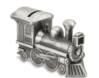 Pewter Train Bank - Etsy