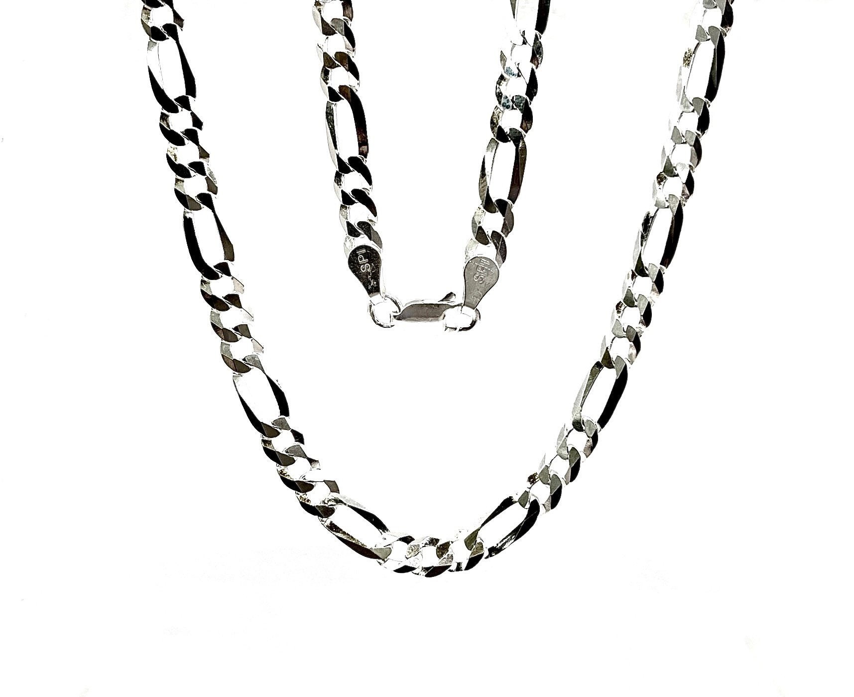 Infinity Link Chain With Black In Sterling Silver, 22