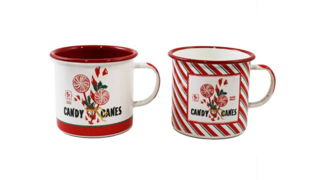 2 Piece Mug Set Candy Canes - Etsy