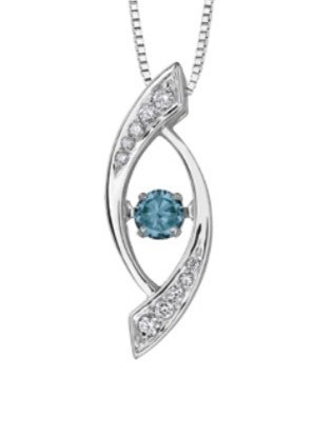 10K White Gold Color Treated Blue Diamond and White Diamond - Etsy