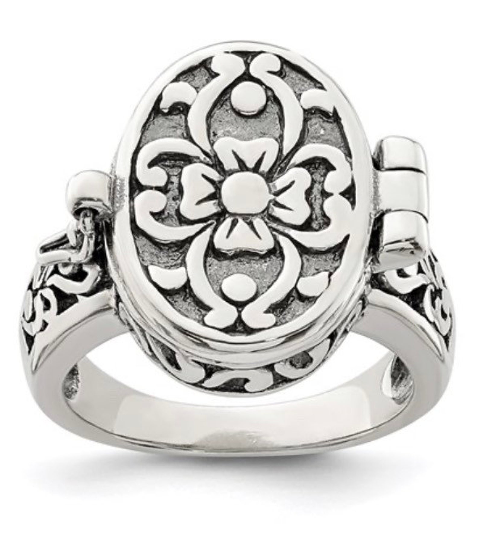 Sterling Silver Antique Locket Ring | Etsy