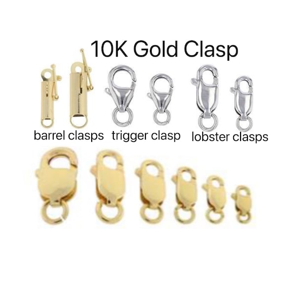 10k Gold Barrel Clasps/10k Gold Lobster Clasps/10k Gold Oval | Etsy
