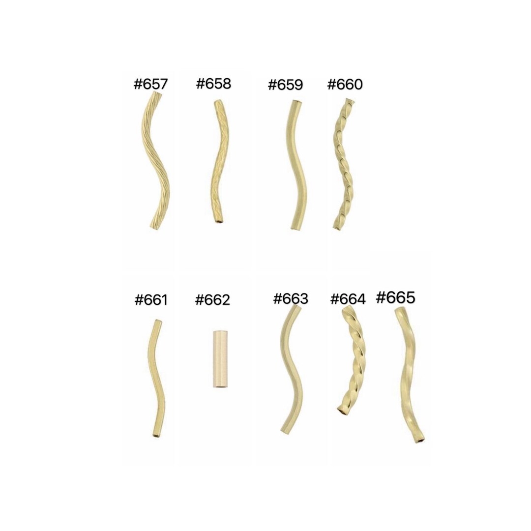 14k Gold Filled Spiral Corrugated Tube/ S-tube Diamond Cut/ S-tube/ S ...