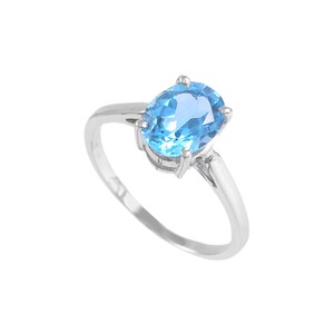 Blue Topaz Ring, Dainty Minimalist Ring, Delicate Stacking Ring, 925 ...