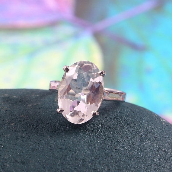 Rock Crystal Quartz Ring Delicate Stacking Ring Simple | Etsy